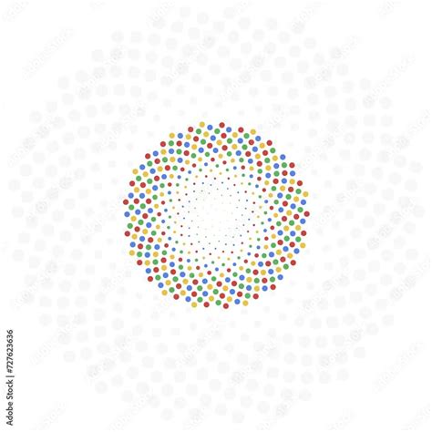 Fibonacci Spiral Patterns Of Colorful Circles On White Background