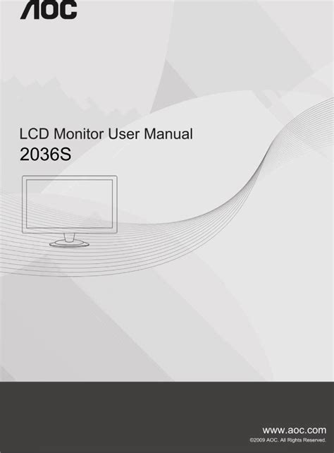 Aoc S Lcd Monitor Users Manual
