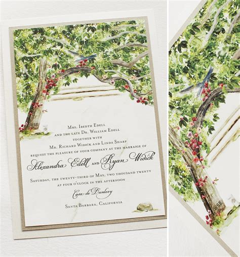 Illustrated Tree Wedding Invitations Momental Designs