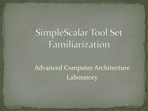 Simple Scalar Simulator Of Acd Familiariation Labratory Manual Ppt