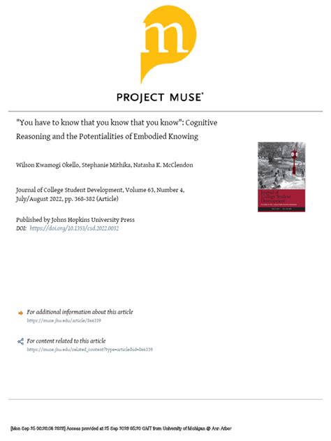 You Have To Know That You Know That You Know Cognitive Reasoning And The Potentialities Of