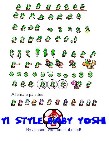 Super Mario Domhan Yoshi Sprite Custom Edited Yoshi Customs