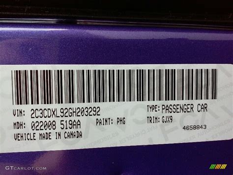 2016 Charger Color Code Phg For Plum Crazy Pearl Photo 111476989