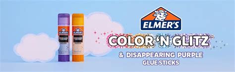 Elmers Colour N Glitz Glue Sticks Washable Assorted Colours