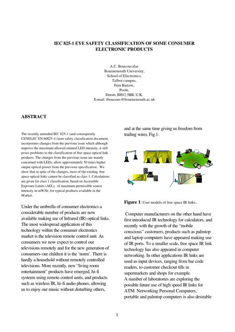 Pdf Iec 825 1 Eye Safety Classification Of Some Consumer Electronic Products