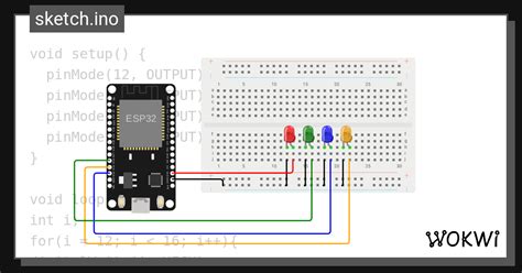 4ledonofffor2 Wokwi Esp32 Stm32 Arduino Simulator
