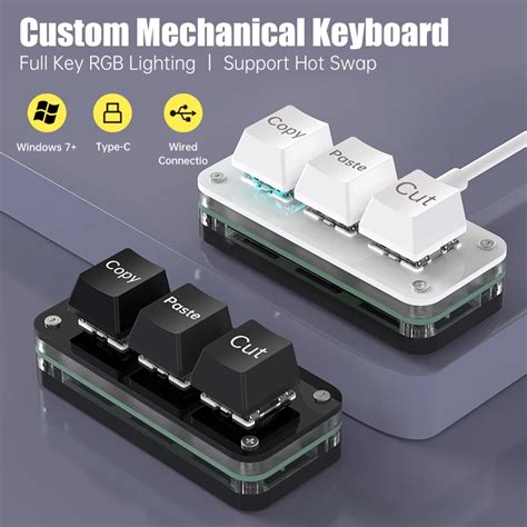 Rgb 3 Keys Macro Programming Mini Keyboard For Photoshop Gaming Hotswap