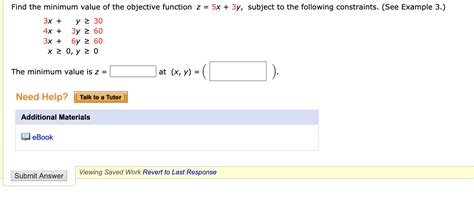 Solved Find The Minimum Value Of The Objective Function Z