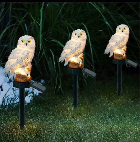 Садовый газонный светильник Сова на солнечной батарее водонепроницаемый 45 см Aveopt оптова