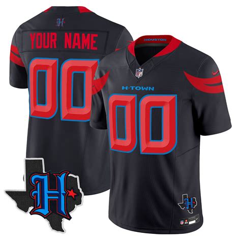 Mens Houston Texans 2024 Texas Patch Vapor Limited Custom Navy Limited