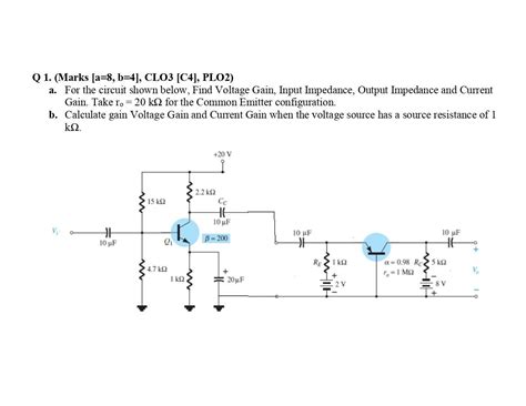 Solved Q 1 Marks A8 B4 Clo3 C4 Plo2 A For The