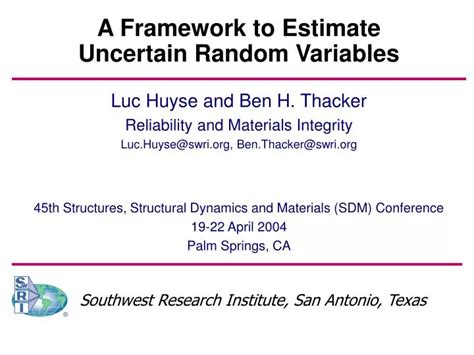 ppt a framework to estimate uncertain random variables powerpoint