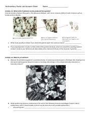 Sed Rx Lab Answer Sheet Pdf Sedimentary Rocks Lab Answers Sheet Name Activity What