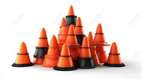 흰색 배경의 건설 구역에 있는 트래픽 콘의 3d 렌더링 수리 서비스 배경 3d 배경 주의 배경 이미지 Hd 수리 서비스 3d 주의 배경 사진 무료 다운로드