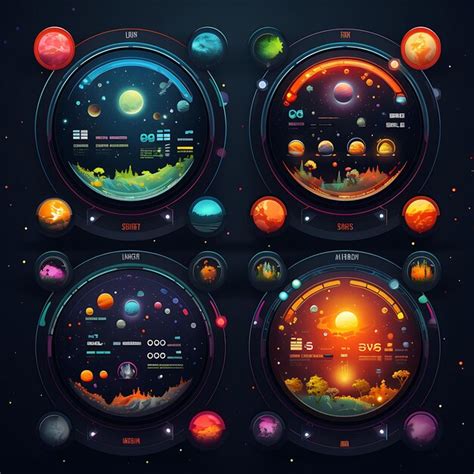 Premium Photo Space Pop Up Ui Planetary Exploration Themed Game