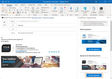 Examples of use - Email signatures - Use different signatures for different recipients | CodeTwo ...