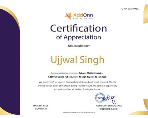 Internship Learning Gratitude Cprogramming Cplusplus Addonn Ujjwal Singh