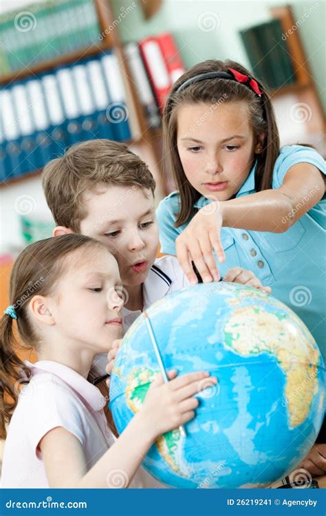 Classmates Help To Each Other To Find Something Stock Image Image Of
