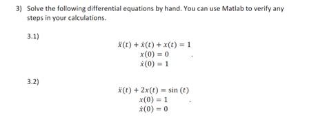 Solved Solve The Following Differential Equations By Chegg