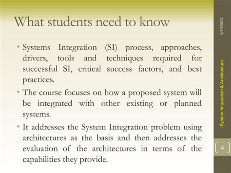 lecture 1 system integration and architecture ppt operating systems