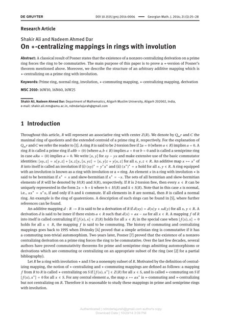 Pdf On Derivations And Commutativity Of Prime Rings With Involution