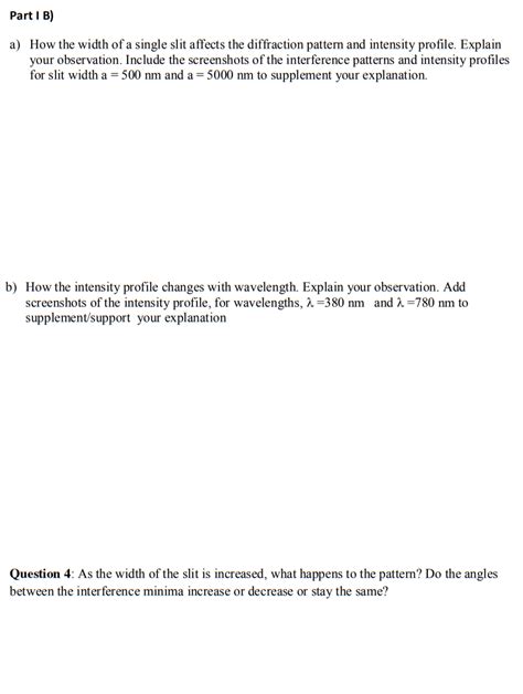 Part Ia A How The Spacing Between Slits Affects The