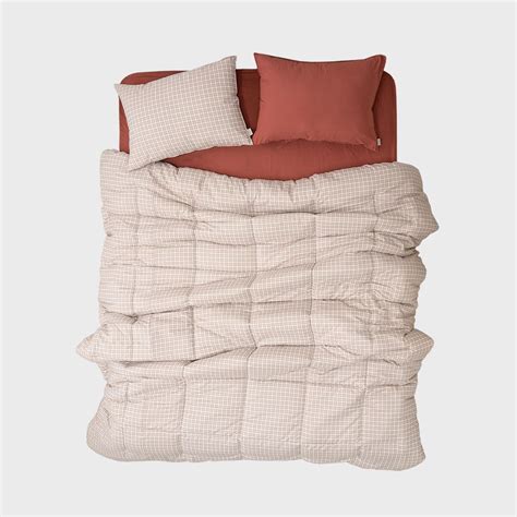 미드센추리 트윈체크 항균 이불베개세트 Ssq 브라운 감도 깊은 취향 셀렉트샵 29cm