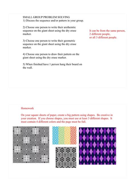 7th Patterns And Sequences Pdf