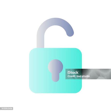 잠금 해제 자물쇠 플랫 그라데이션 색상 Ui 아이콘 개념에 대한 스톡 벡터 아트 및 기타 이미지 개념 고체 그라데이션 Istock
