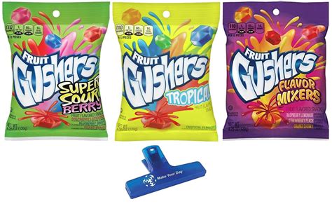 Gushers Fruit Snacks Super Sour Berry Tropical And Flavor Mixers 4 25 Ounce