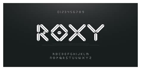 Abstract Techno And Fashion Font Vector Art At Vecteezy