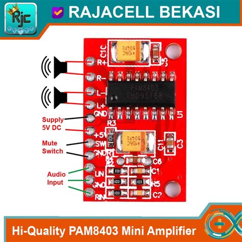 Jual Pam8403 2x3w Digital Power Amplifier Module Pcb Merah Shopee Indonesia