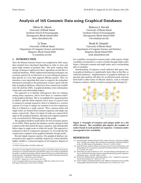 Pdf Analysis Of 16s Genomic Data Using Graphical Databases