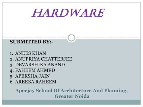 Ppt On Hardware Pdf