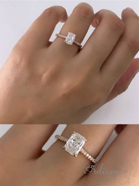 Rectangular Radiant Cut Diamond Engagement Rings