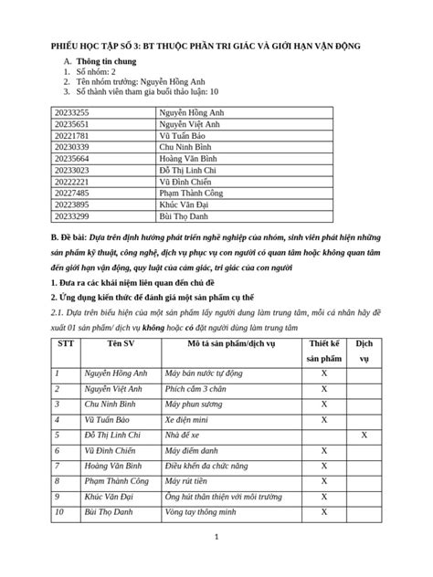 Bai Tap KN Thiet Ke Phan Tich San Pham | PDF