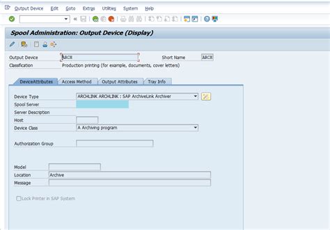 3350439 output device arch not defined sap knowledge base article