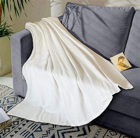 Плед вязанний Zastelli Матіс бавовна 200x220 Молочний 1007550 — купити на Eva Ua — ціна 788 грн