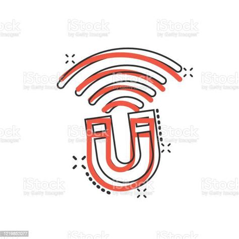 만화 스타일의 자석 아이콘입니다 흰색 고립 된 배경에 만화 벡터 일러스트를 유치 할 수 있습니다 전자기 스플래시 효과 비즈니스 개념 0명에 대한 스톡 벡터 아트 및 기타