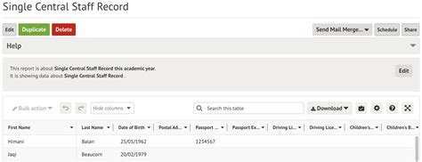 Custom Single Central Record Scr Arbor Help Centre