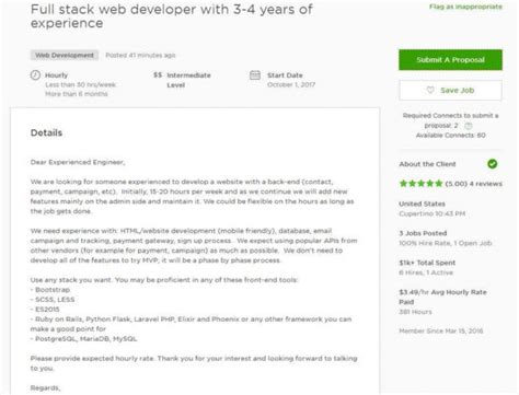 printable upwork cover letter sample for web developer freelance web