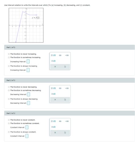 Solved Use Interval Notation To Write The Intervals Over
