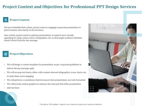 Corporate Ppt Design Project Context And Objectives For Professional Ppt Design Services