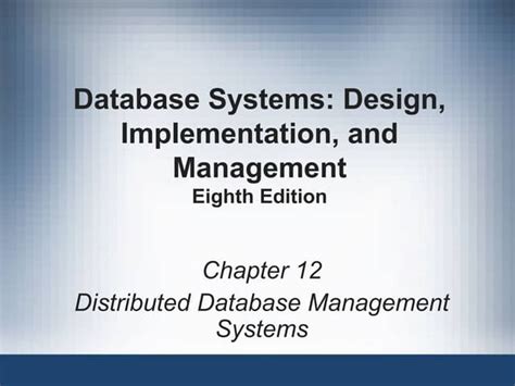 Distributed Database Management Systems Ppt