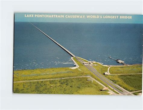 Postcard Lake Pontchartrain Causeway Worlds Longest Bridge