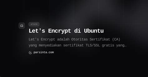 Cara Mengamankan Apache Dengan Let S Encrypt Di Ubuntu