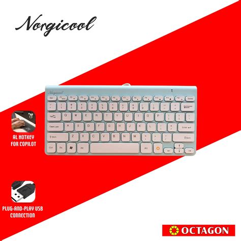Norgicool Nk2213 Wired Usb Keyboard Copilot Blue Pink Black Octagon Computer Superstore