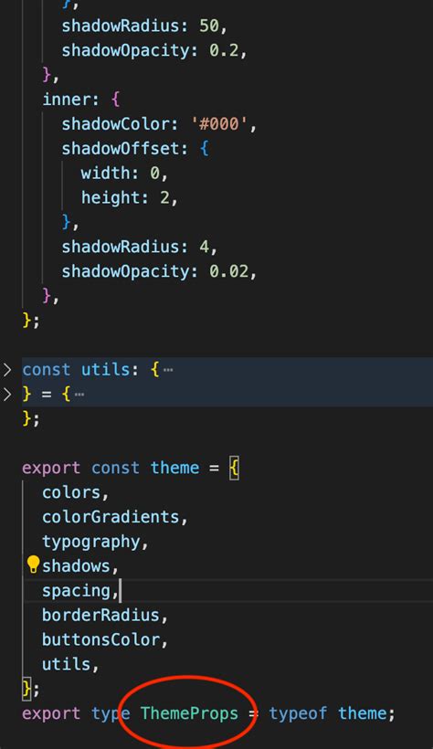 typescript issue with global theme in styledcomponents react native