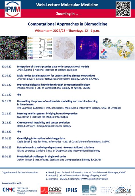 Cecad Lecture Series In Molecular Medicine Ipmm Computational Approaches In Biomedicine