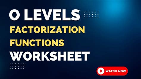 O Levels 4024 Igcse 0580 Factorization Functions Youtube
